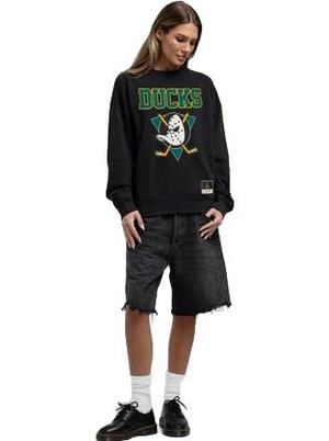 Mitchell & Ness Anaheim Ducks Oversized Sweatshirt - Black