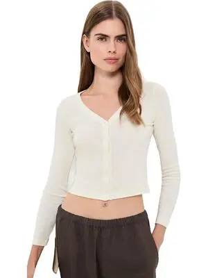 ENZA COSTA Supima Cotton V Neck Cardigan