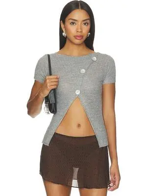 WITH JÉAN With Jean Cairo Top In Grey.