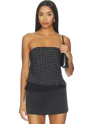 With Jéan Priya Corset Top In Black & White - Polka Dot
