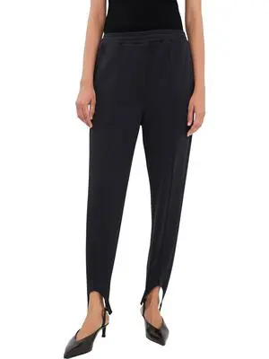 Tibi Active Knit Sporty Stirrup Pants - Black