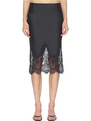 NORMA KAMALI Norma Kamali Lace Trim Slip Skirt