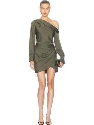 SIMKHAI Simkhai Cameron Dress In Olive.
