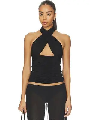 Misha Collection The Twist Jersey Top - Black