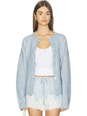 Show Me Your Mumu Foster Cardigan In Blue - Blue Knit