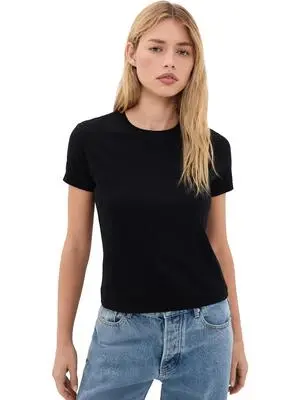 L'Agence Aileen Crew Neck Tee - Black