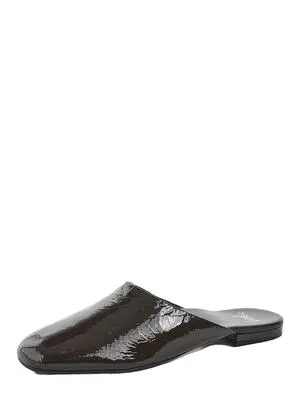 Beek Blackbird Patent Mules - Coffee