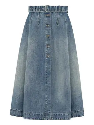 Dior Mid-length Flared Skirt - Blue