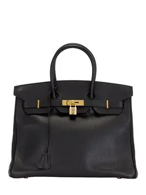 Hermès Ardennes Birkin 35 Handbag In Black - Noir