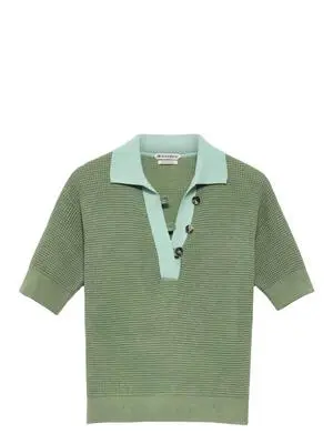 JW ANDERSON Womens Knitted Polo Top In Peppermint