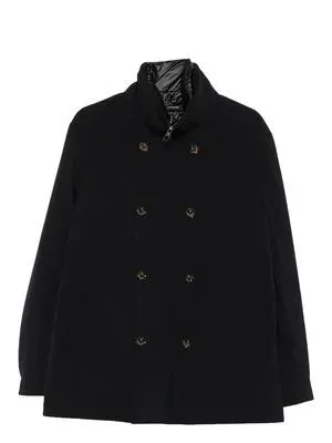 MONTECORE Double-breasted Jacket With Stand Collar - Blue