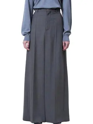 Phoebe Philo Double Slit Tailored Wool Skirt - Brown
