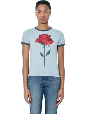 Acne Studios Graphic Rose T-shirt - Gray