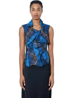 VIVIENNE WESTWOOD Short Sleeve Drunken Shirt - Blue