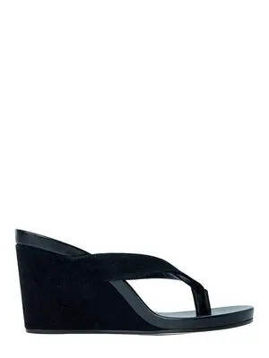 Phoebe Philo Round Wedge Sandals - Black
