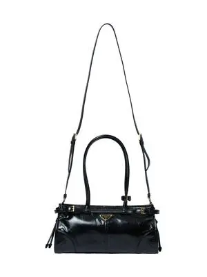 Prada Medium Leather Handbag - Black
