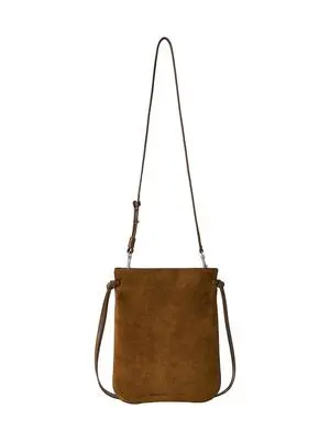 Phoebe Philo Suede Tie Pouch Crossbody Bag - Brown
