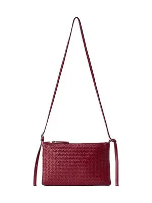 Bottega Veneta Intrecciato Piccolo Medium Pouch - Red