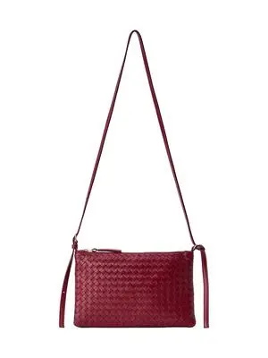 Bottega Veneta Intrecciato Piccolo Medium Pouch - Red