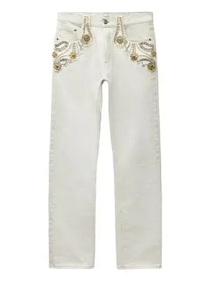 Versace Grey Denim Regular & Straight-leg Jeans - Gray
