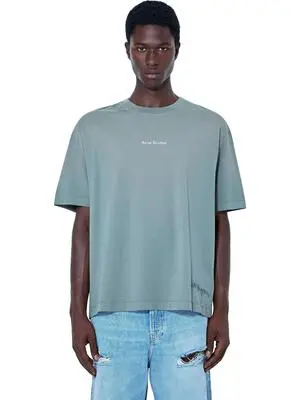 Acne Studios Logo Motif Cotton T-shirt - Gray