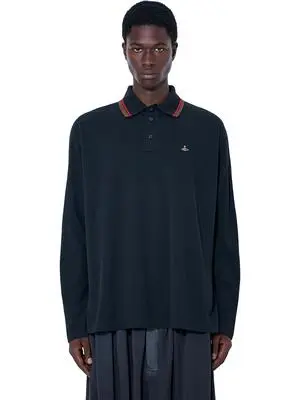 VIVIENNE WESTWOOD Long Sleeve Polo Shirt - Black