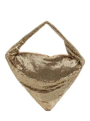 Benedetta Bruzziches Tone Crystal Embellished Shoulder Bag - Gold