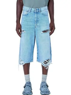Acne Studios ACNE STUDIOS Distressed Denim Culottes With Raw Hems Blue