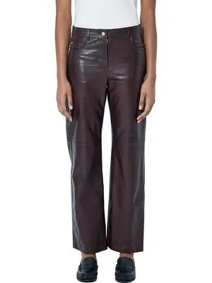 Max Mara Leather Wide-leg Trousers - Multicolor