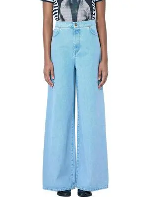 Max Mara Wide-leg Denim Trousers - Blue