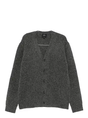 A.p.c. V-neck Button-front Cardigan - Gray
