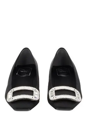 ROGER VIVIER Embellished Buckle Ballet Flats - Black