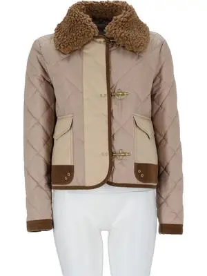 FAY Quilted Jacket With Toggle Closure - Cream