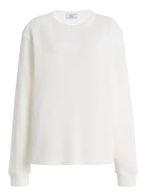 WITH NOTHING UNDERNEATH Bessette Waffled Cotton Top - Ivory