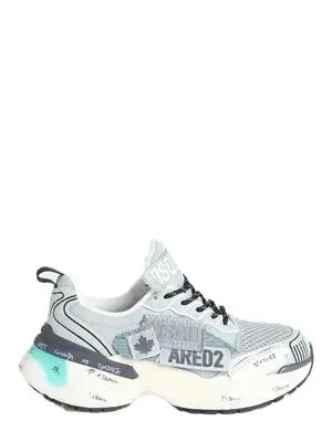 Dsquared2 Grey Mesh And Suede Leather Low-top Sneakers - Gray