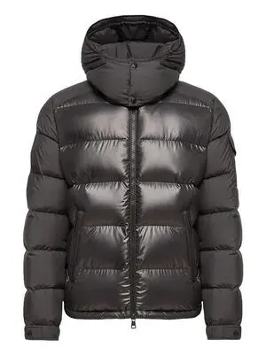 Moncler Quilted Down Jacket With Drawstring Hood - Black