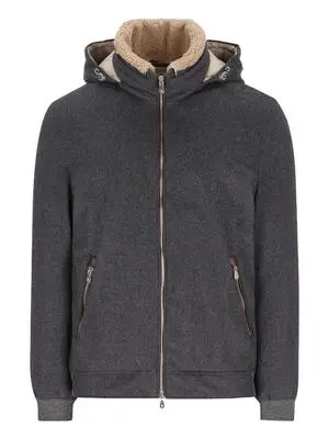 Brunello Cucinelli Grey Jackets Hooded Jackets - Gray