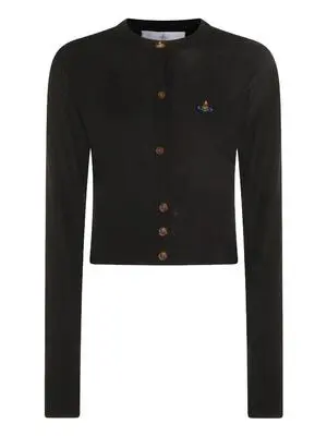 VIVIENNE WESTWOOD Wool Orb-embroidered Cardigan - Black