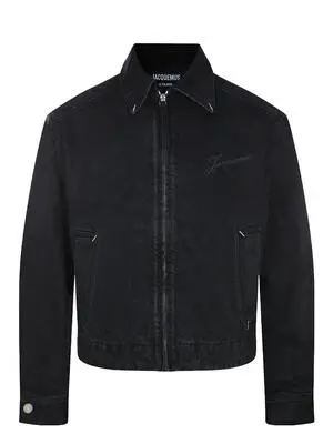 Jacquemus Zip-up Denim Jacket - Black