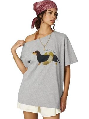 AELFRIC EDEN Off-the-shoulder Tee - Grey