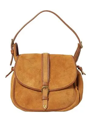 Jérôme Dreyfuss Gilda Small Suede Calfskin Shoulder Bag - Camel