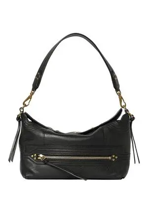 Jérôme Dreyfuss Lucky Mini Buffalo Leather Shoulder Bag With Removable Handle - Black