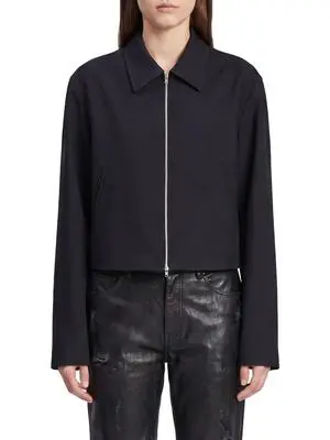 Our Legacy Zip-up Merino Wool Shirt Jacket With Dropped Shoulders - Black