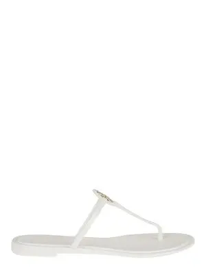 Tory Burch Miller Jelly Thong Sandals In Rubber With Double T Logo White