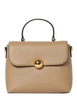 Furla Moonlight Cowhide Leather Handbag With Flap Closure - Brown