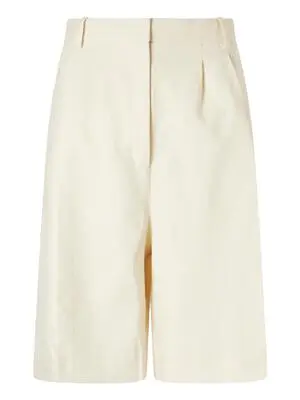 ANINE BING Bryson Canvas Knee-Length Shorts Neutrals