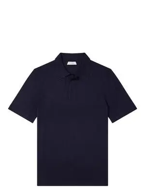 Gabriela Hearst Stendhal Cashmere And Silk-blend Polo Shirt - Blue