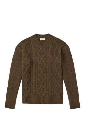 PIACENZA CASHMERE 1733 Cable-knit Alpaca And Wool-blend Sweater - Brown