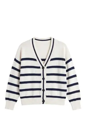 BRODIE CASHMERE Brodie Reverse Stripe Cardigan