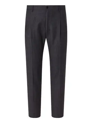 Dolce & Gabbana Straight-leg Pleated Pinstriped Virgin Wool Trousers - Gray